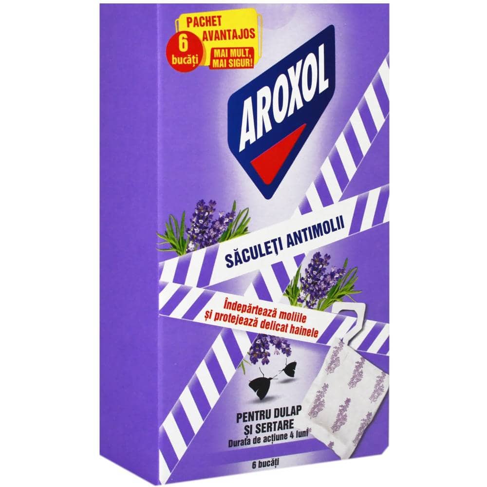 AROXOL SACULETI ANTIMOLII 6BUC LAVANDA – Geolaila